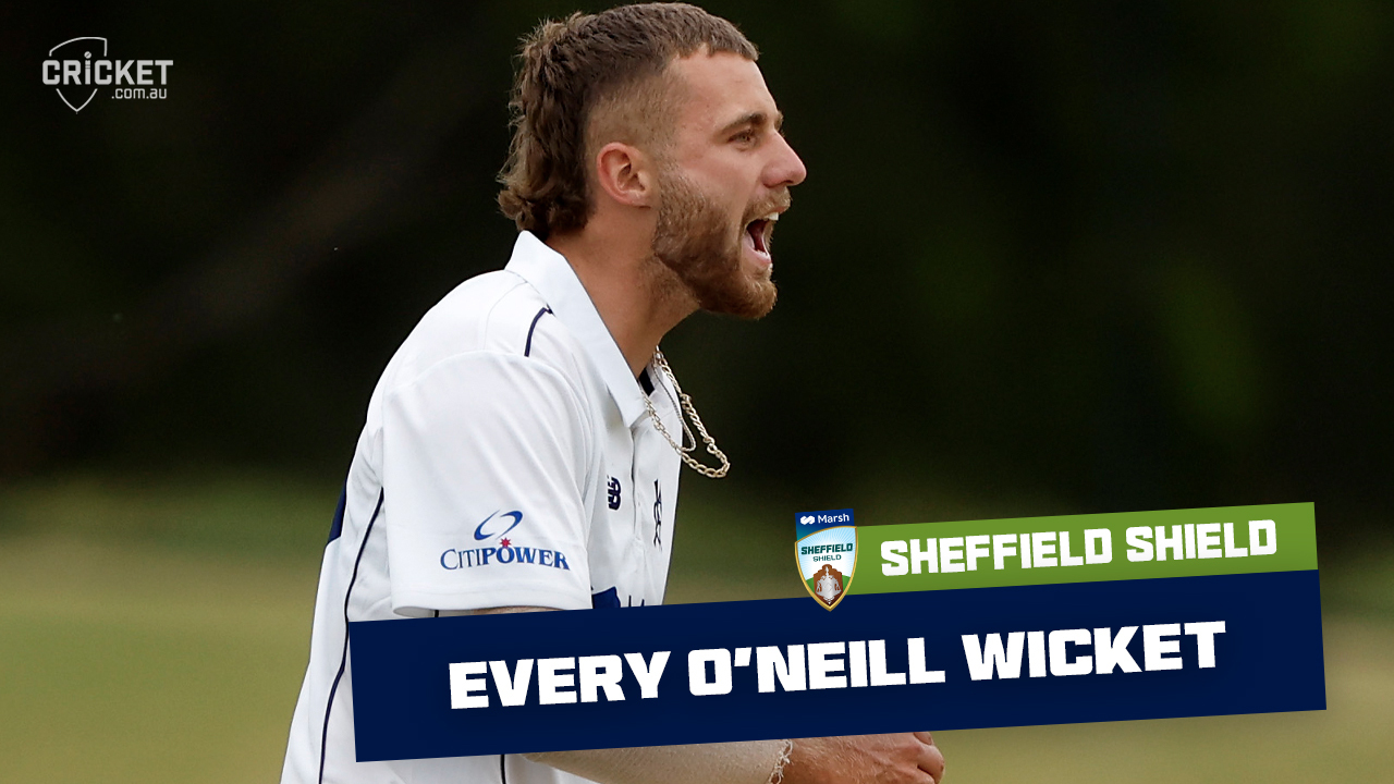 All 67 of Fergus O'Neill's Sheffield Shield wickets