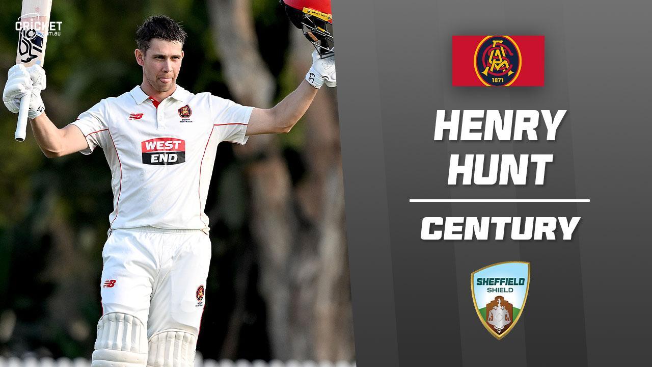 Hunt bats all day for ninth first-class ton