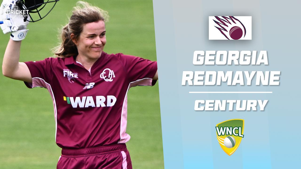 Georgia Redmayne carries her bat on way to 125