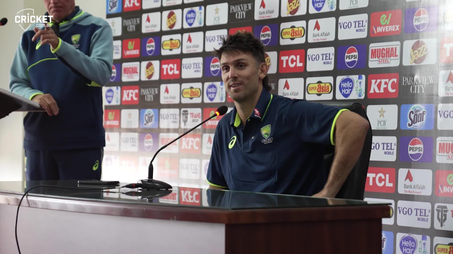 Mitch Marsh speaks on arrival in Pakistan